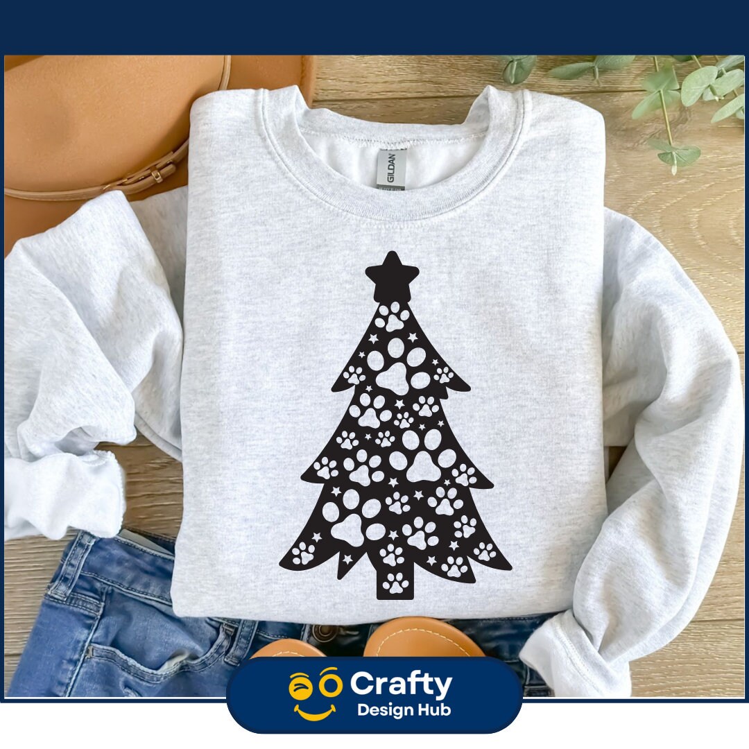 Paw Tree SVG, Paw Christmas Tree Svg, Christmas Tree Svg, Paw Print ...