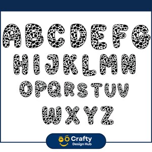 Cow Font SVG, Cow Print Alphabet SVG, Alphabet Cow Letters Svg, Cow ...