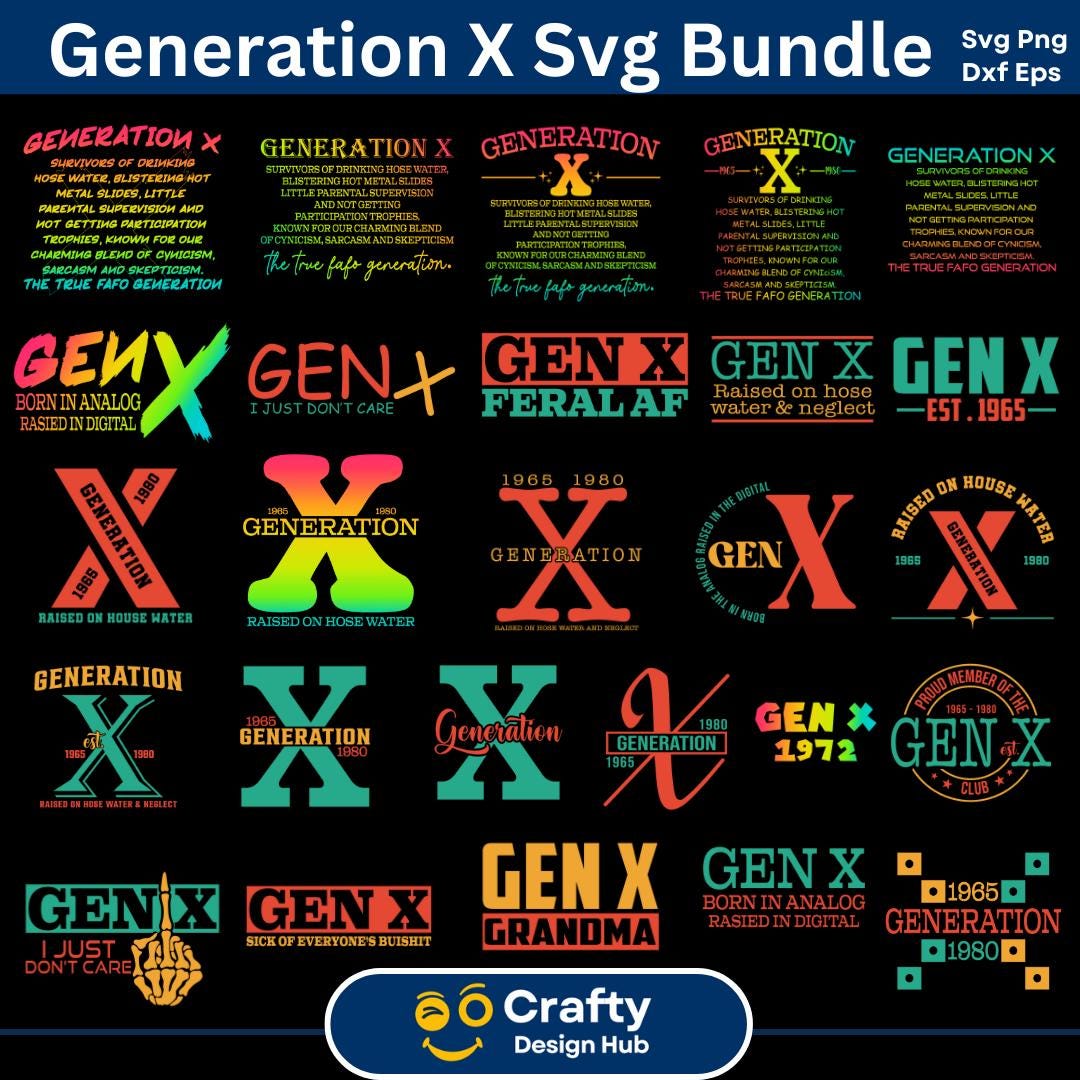 Generation X Svg Bundle, Gen X Raised Shirt SVG, Generation X Svg ...