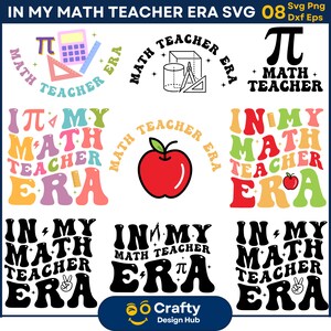 In My Math Teacher Era Svg Bundle, Math Teacher Svg, Teacher Shirt Svg ...