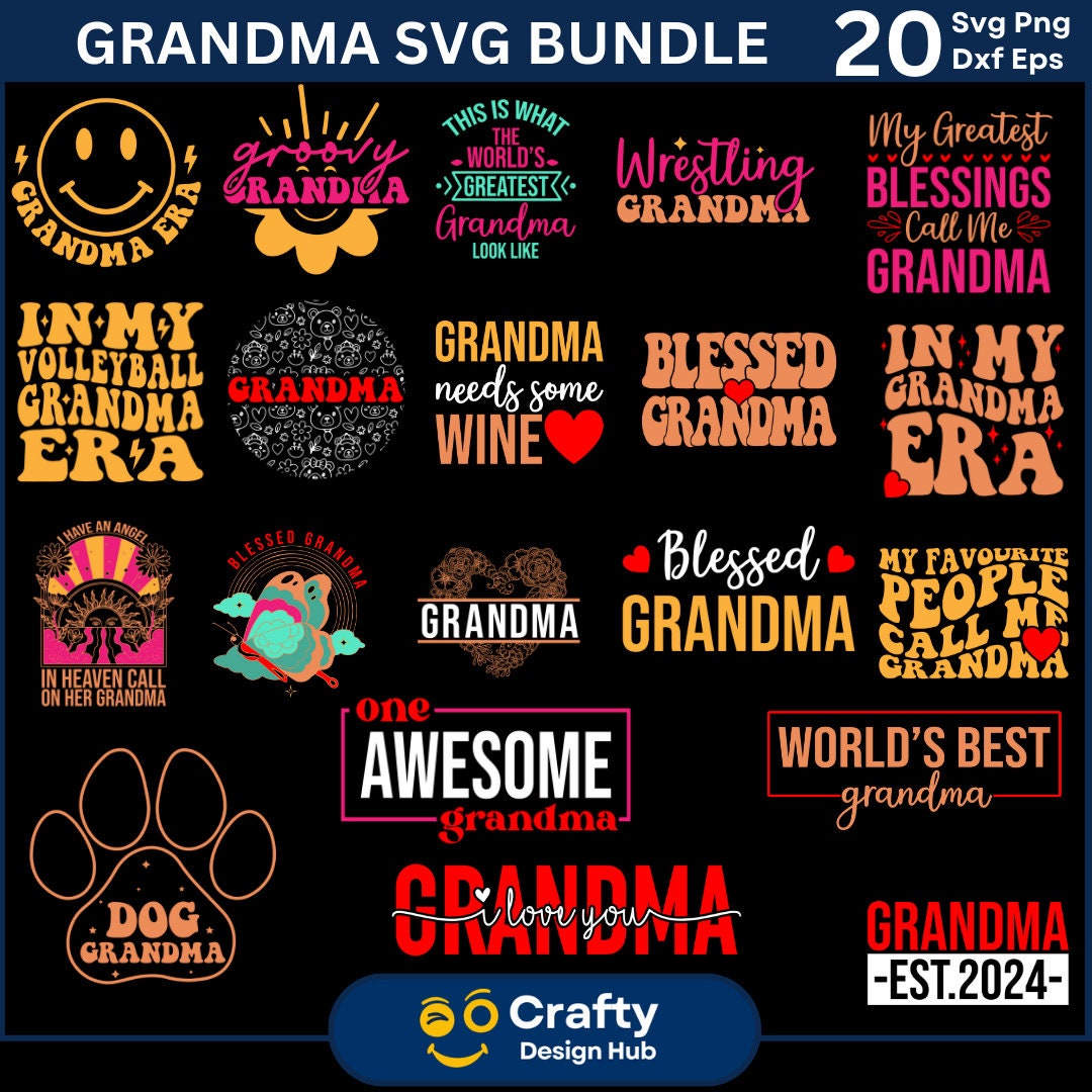 Grandma Svg Bundle, Grandma Heart Svg, Blessed Grandma Svg, Grandma ...