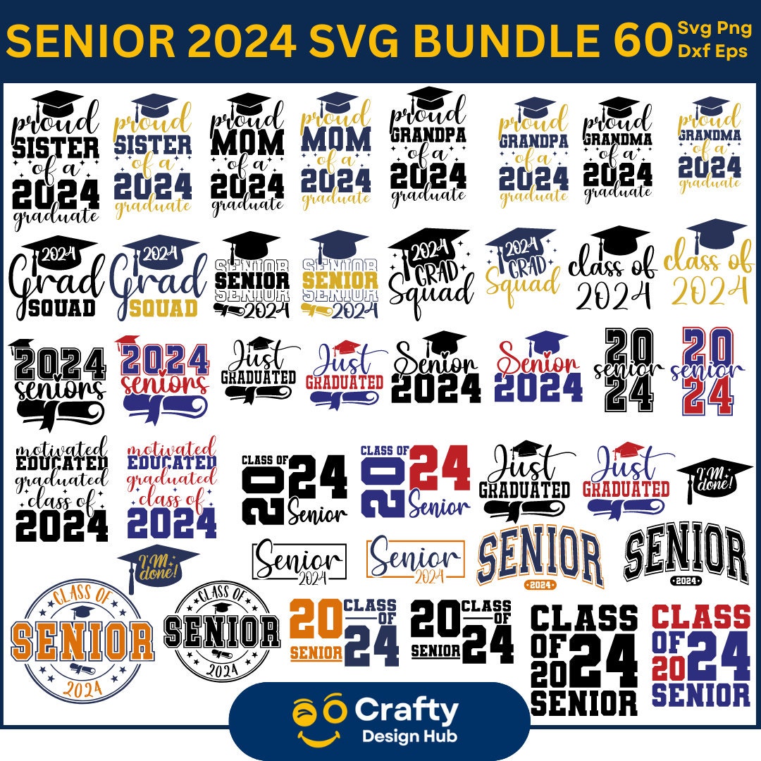 60 Senior 2024 SVG Mega Bundle, Senior 2024 Svg, Graduation 2024 Svg ...