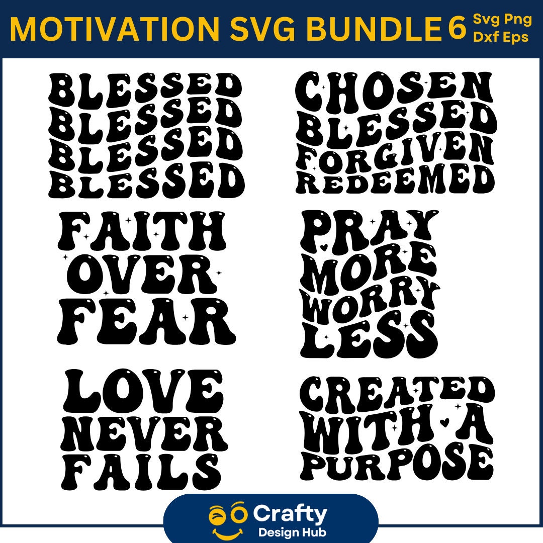 Motivational Svg Bundle, Retro Christian SVG Bundle, Created With ...