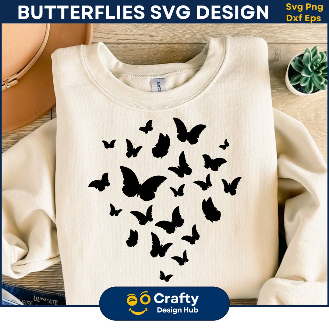 Flying Butterflies Svg, Butterfly Svg Designs, Butterfly Swarm Svg ...