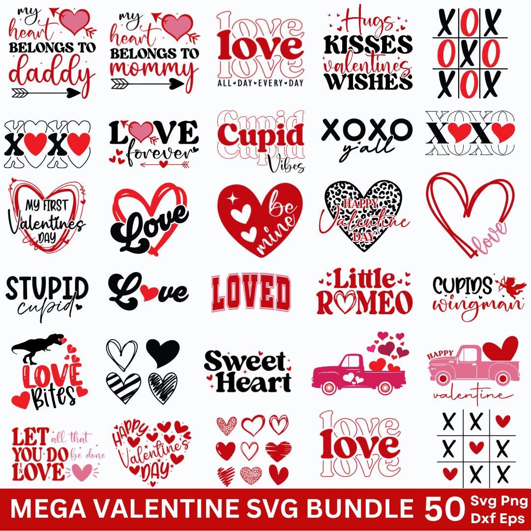 Mega Valentine's Day Svg Bundle, Valentine Shirts Svg, Be Mine Svg ...