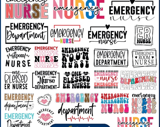 Emergency Nurse SVG Bundle, Emergency Department Svg, ER Nurse Svg, EN ...