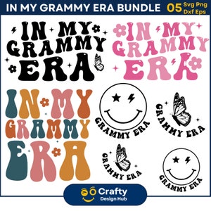 In My Grammy Era Svg Bundle, Grammy Svg, Grammy Shirt Design, Mom Life ...