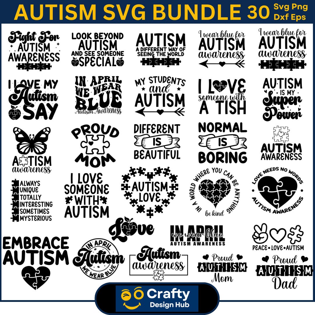 Autism Awareness SVG Bundle, Autism Quotes Svg, Autism Mom Svg, Autism ...