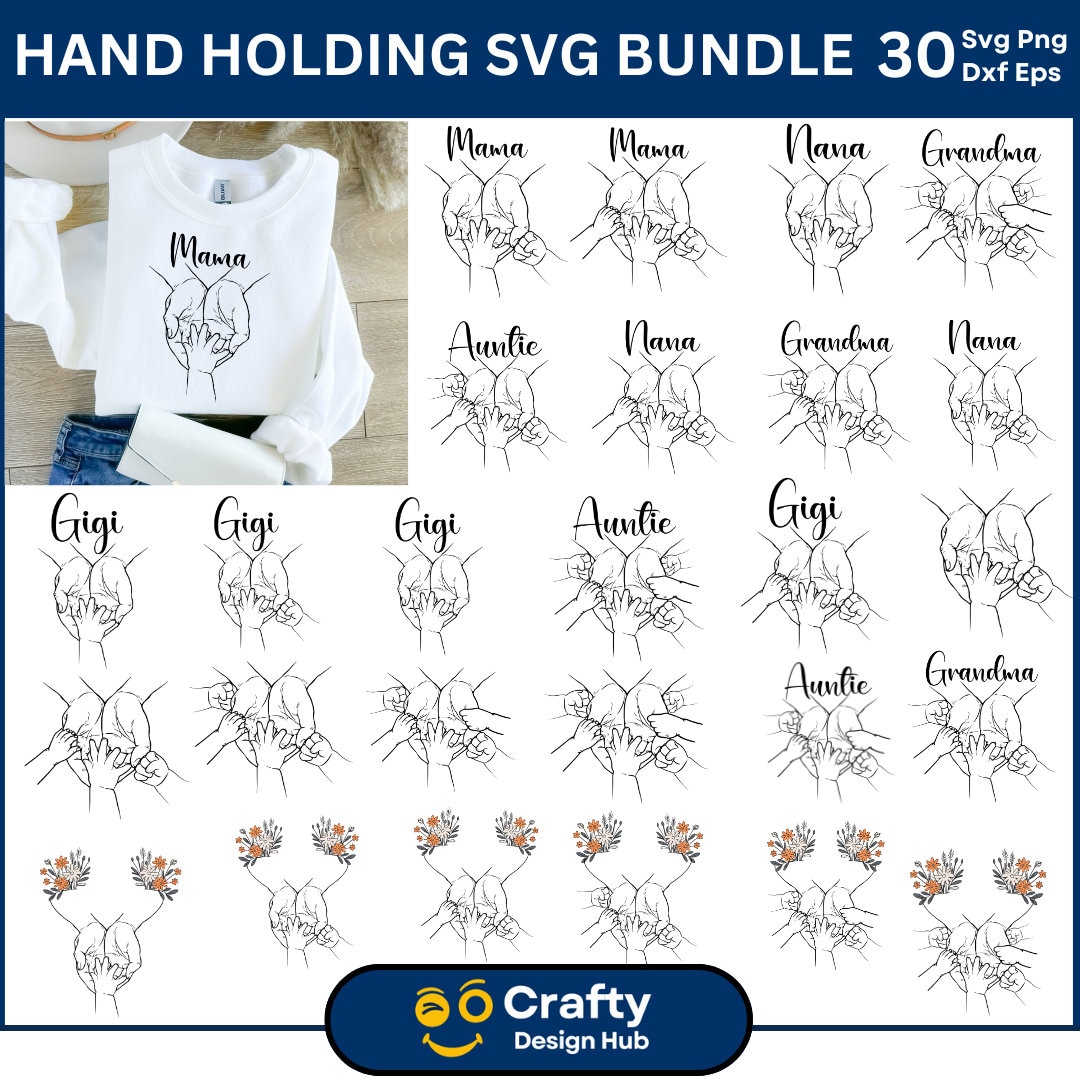 1-6 Mother's Day Fist Bump Set Svg Bundle, Custom Name Hand Kid Names ...