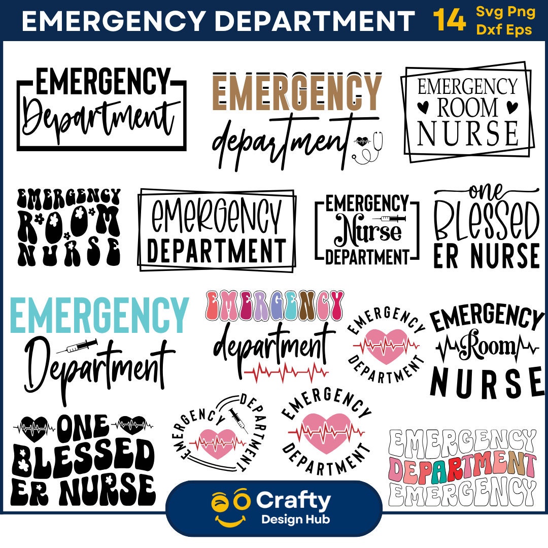 Emergency Department SVG Bundle, EN Department Life Svg, Nursing Svg ...