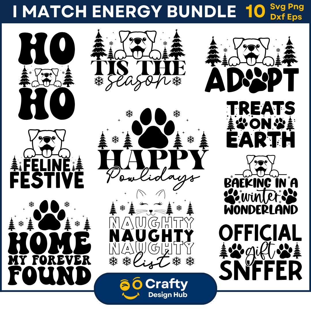 Dog Christmas SVG Bundle, Dog Christmas Svg, Retro Dog Christmas Svg ...