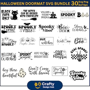 Halloween Doormat Svg Bundle, Halloween Svg,halloween Welcome Sign Svg ...