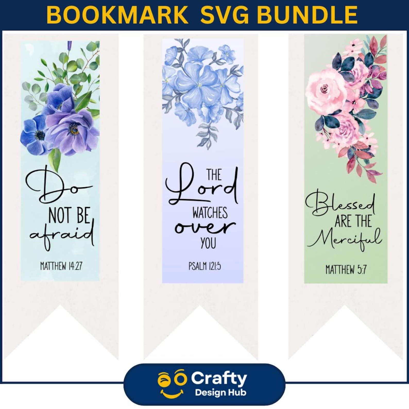 30 Bible Verses Bookmark Png Bundle, Printable Floral Bookmark ...