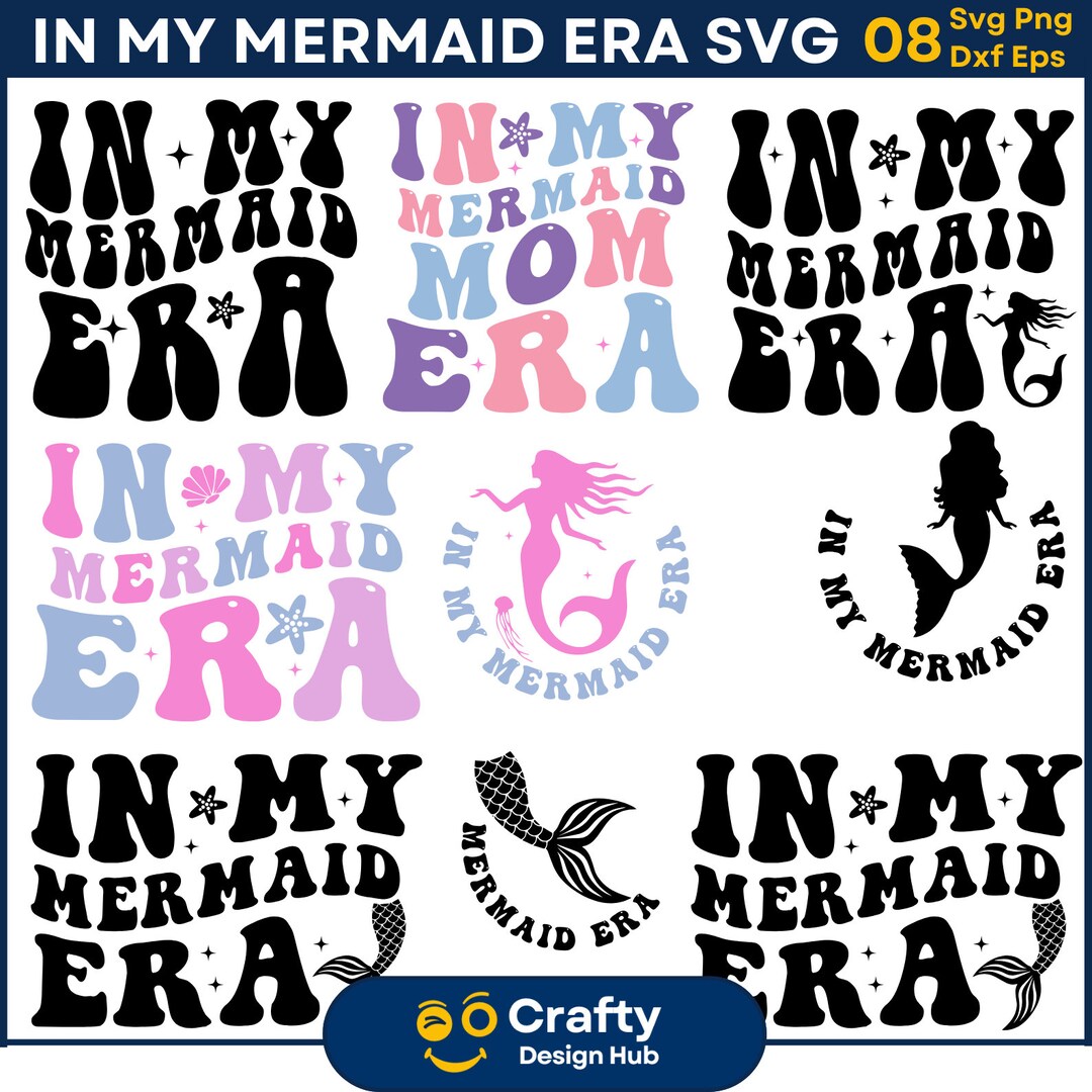 In My Mermaid Era Svg Bundle, Mermaid Era Svg, Mermaid Png, Mermaid ...