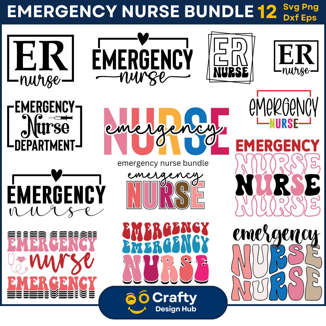 Emergency Nurse SVG Bundle, Er Nurse Svg, Nursing Svg, Stethoscope Svg ...