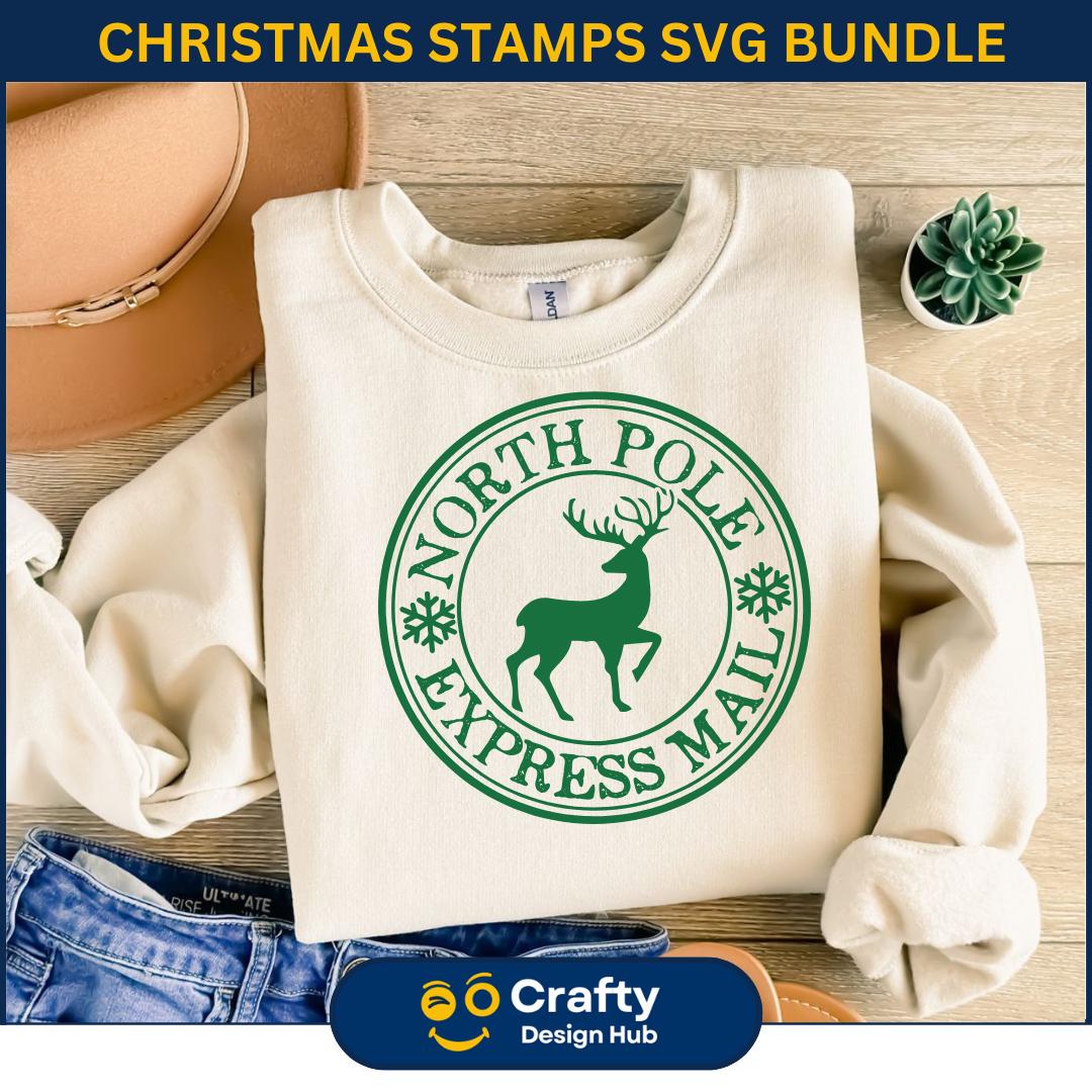 North Pole Stamp SVG Bundle, Christmas Stamps Svg, North Pole Mail ...