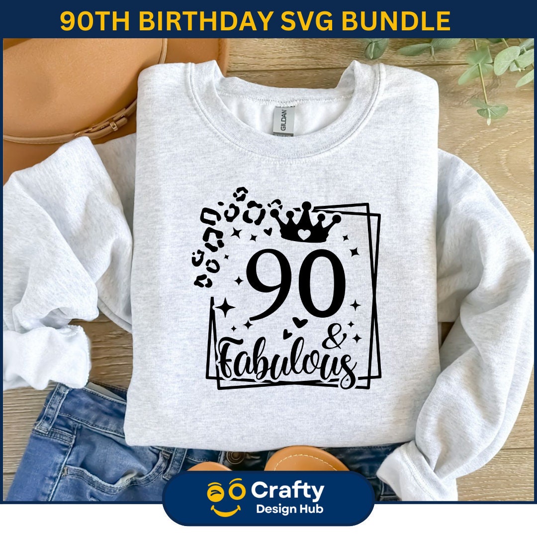 90th Birthday Svg Bundle, 90th Birthday Shirt SVG, 90th Birthday Gift ...