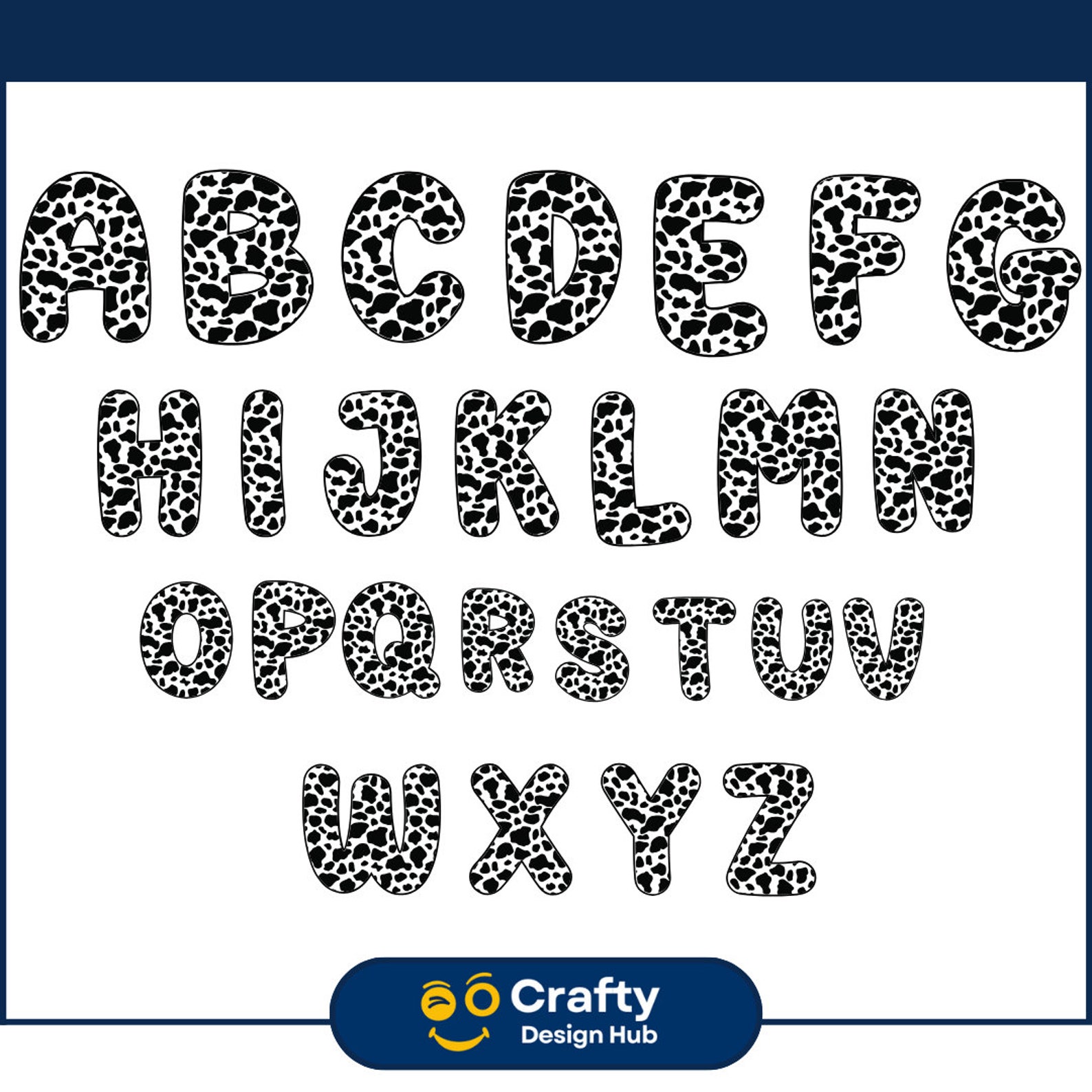 Cow Font SVG, Cow Print Alphabet SVG, Alphabet Cow Letters Svg, Cow ...