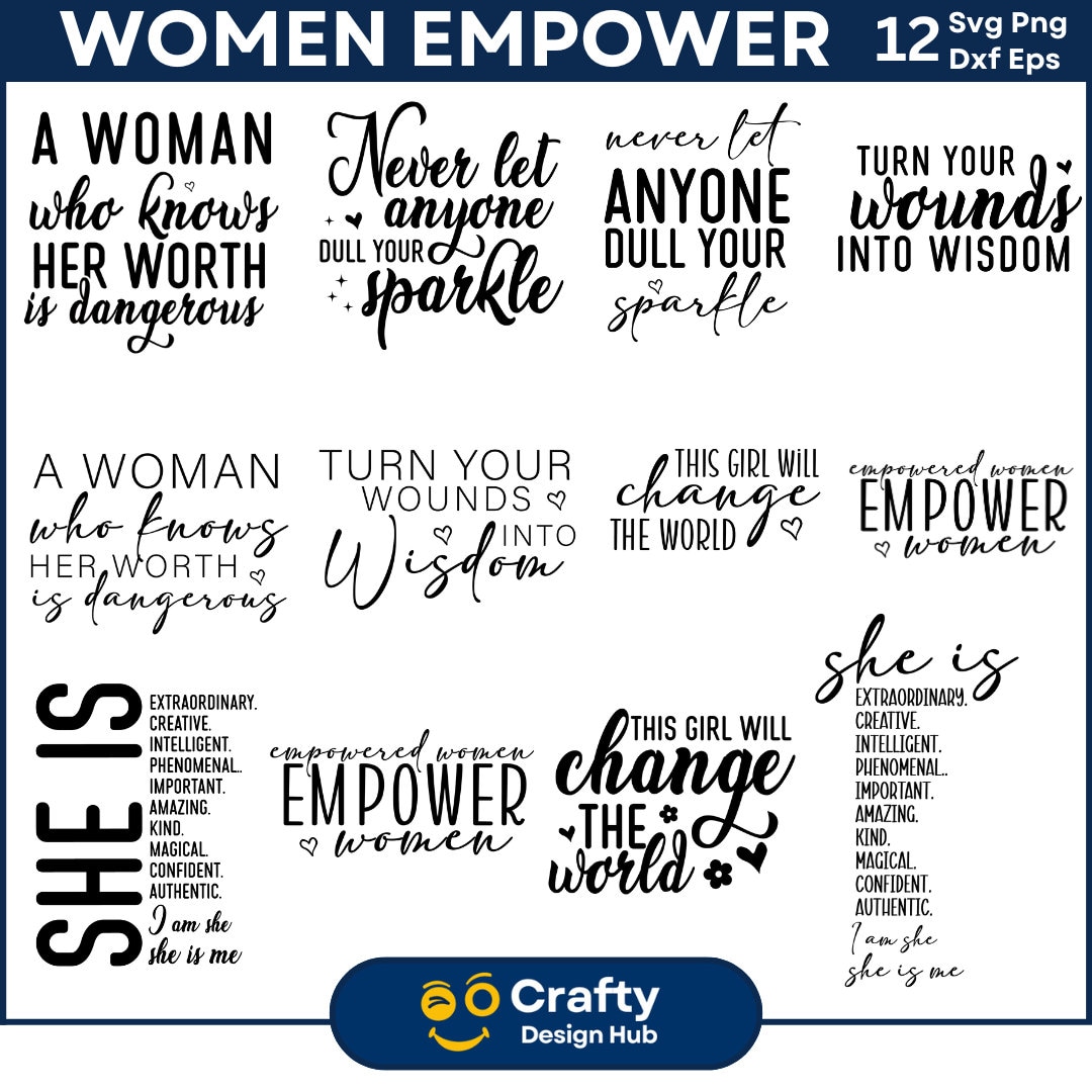 Women Empowerment Bundle, Female Empowerment Svg, Girl Power Svg, Girl ...