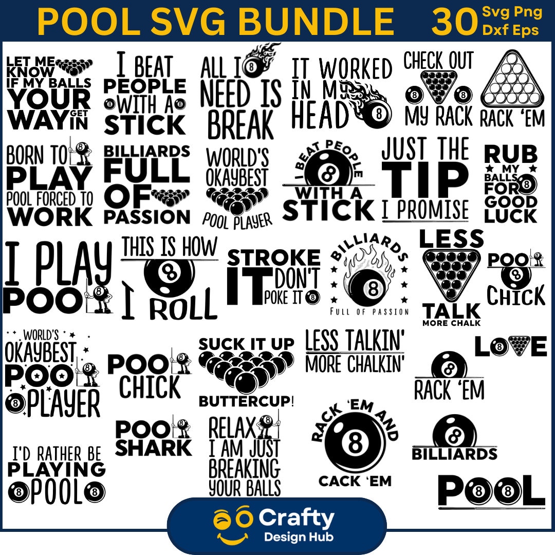 Pool Svg Bundle, Pool Player Svg, Pool Logo Svg, Pool Svg, Snooker Svg ...