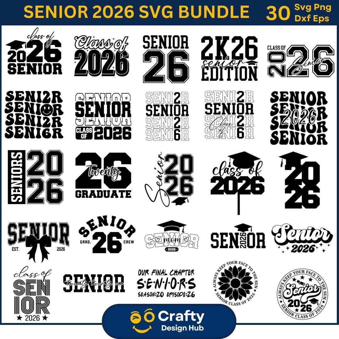 Senior 2026 Svg Bundle, Senior 2026 Shirt Svg,class of 2026 Svg,senior ...