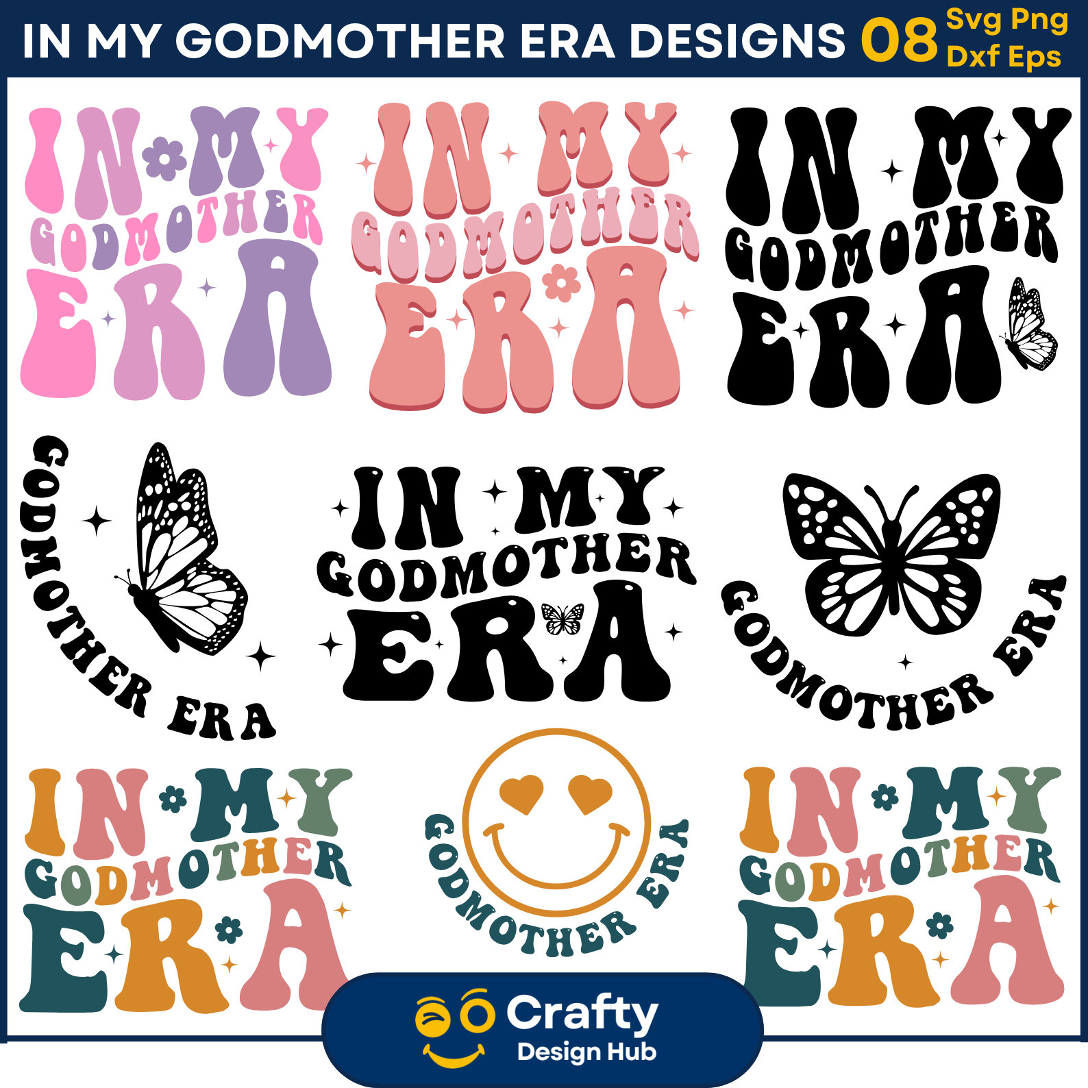 In My Godmother Era SVG Bundle, Godmother Shirt Png, Godmother Svg ...