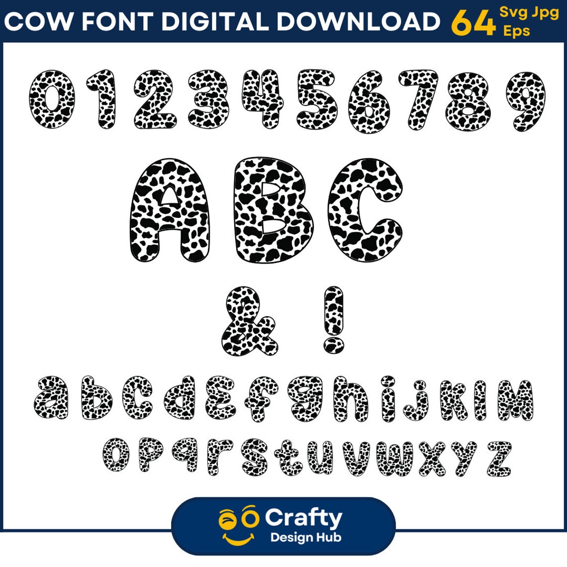 Cow Font SVG Cow Print Alphabet SVG Alphabet Cow Letters - Etsy