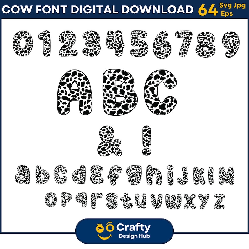 Cow Font SVG Cow Print Alphabet SVG Alphabet Cow Letters - Etsy