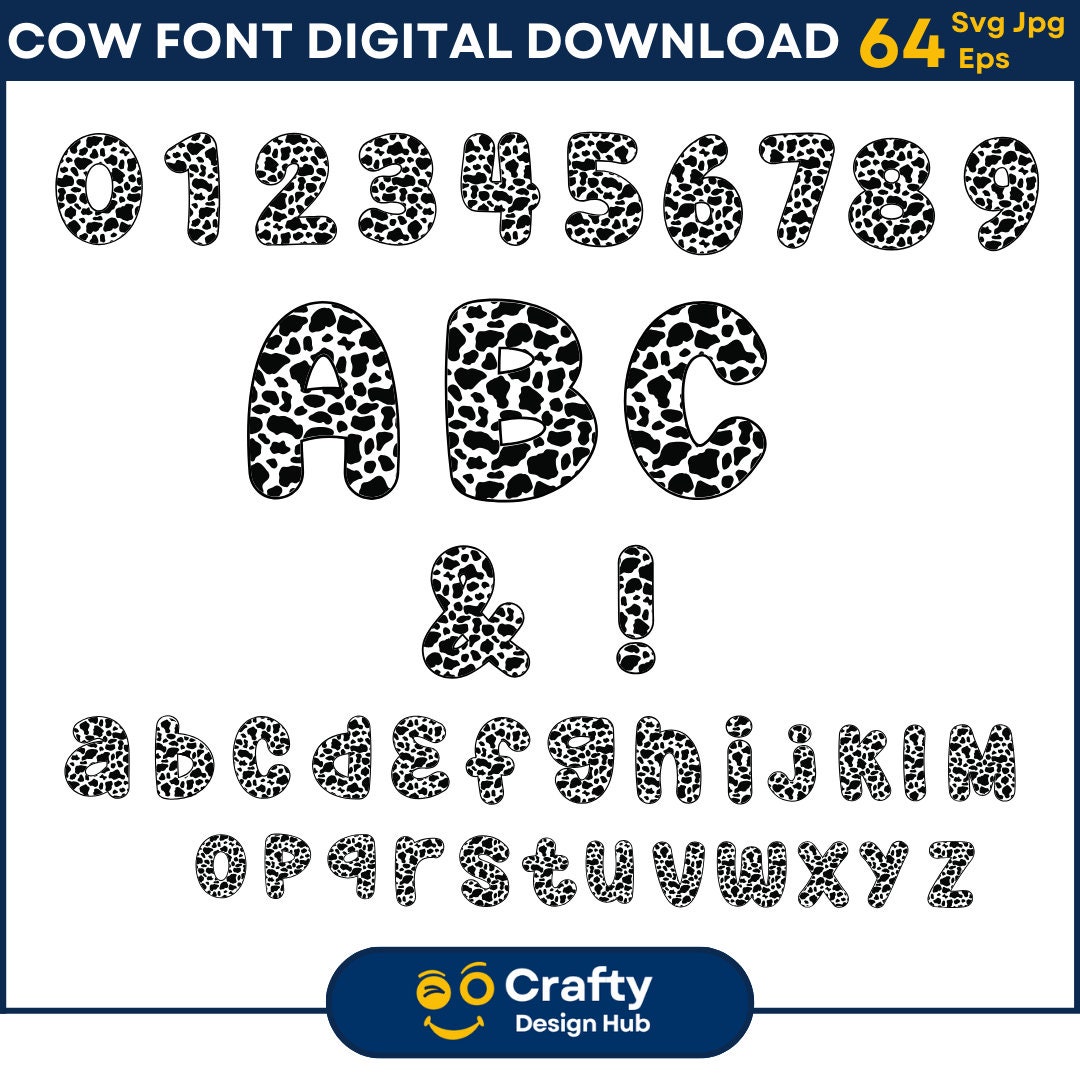Cow Font SVG Cow Print Alphabet SVG Alphabet Cow Letters - Etsy