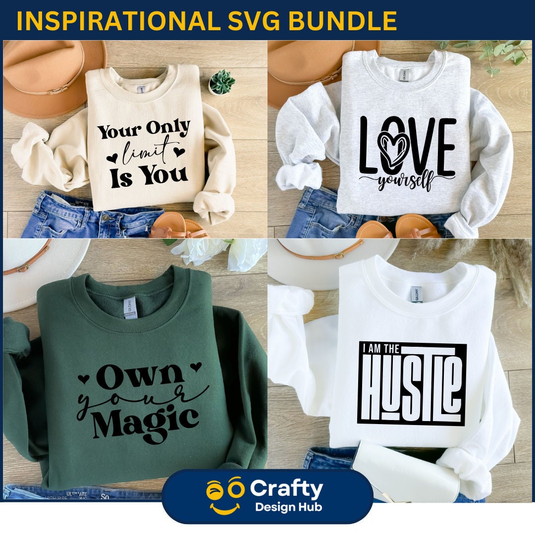 Inspirational Bundle Svg, Positive Quote, Motivational Svg Bundle ...