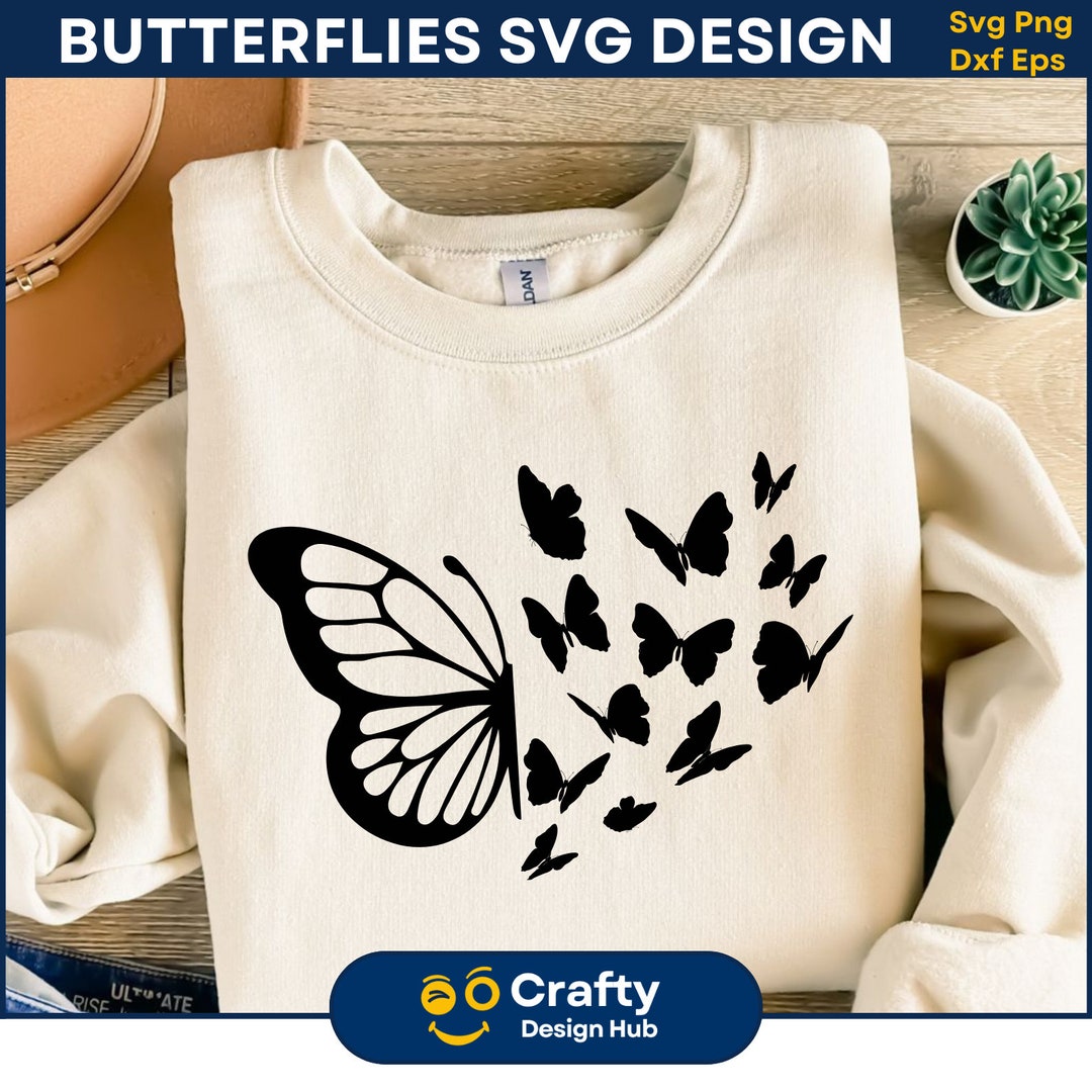 Flying Butterflies Svg, Butterfly Svg Designs, Butterfly Swarm Svg ...