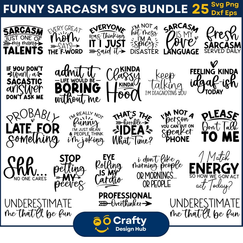 Funny Sarcasm SVG Bundle, Sarcastic SVG Bundle,sarcasm SVG Bundle ...