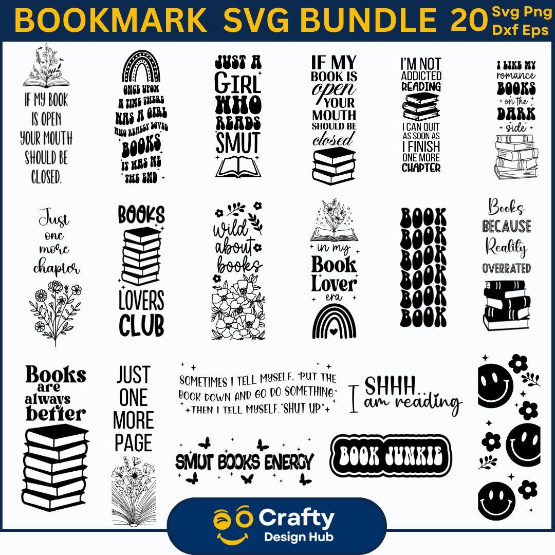 Bookmark SVG Bundle, Bookmark Png, Funny Bookmark Svg, Bookmark ...