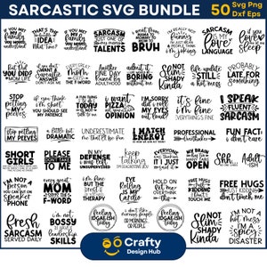 Sarcastic SVG Bundle, Sarcasm Svg, Funny Quotes Bundle Svg, Sarcastic ...