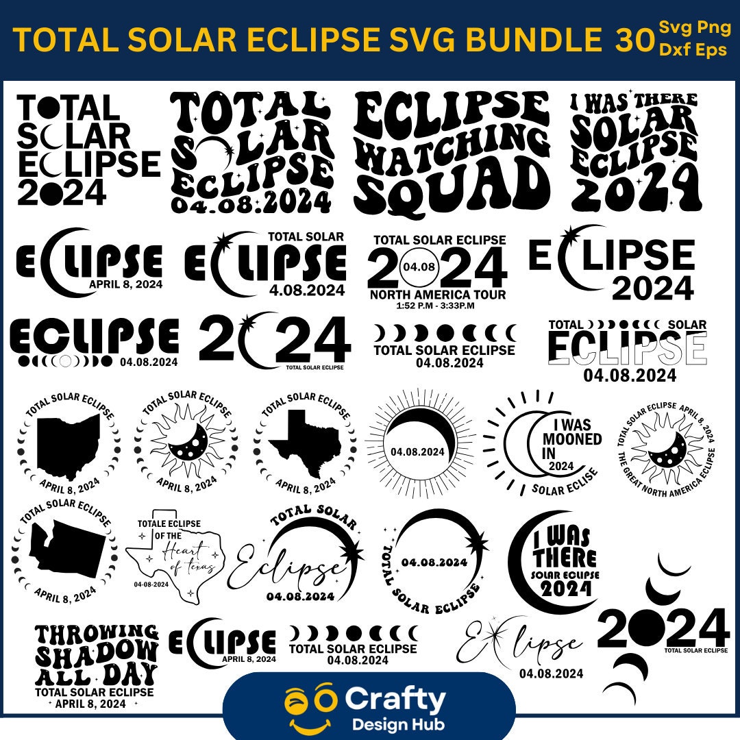 Total Solar Eclipse 2024 Svg, Solar Eclipse 2024 Svg, 2024 Eclipse ...