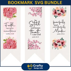 Bible Verses Bookmark Png Bundle, Printable Floral Bookmark, Religious ...