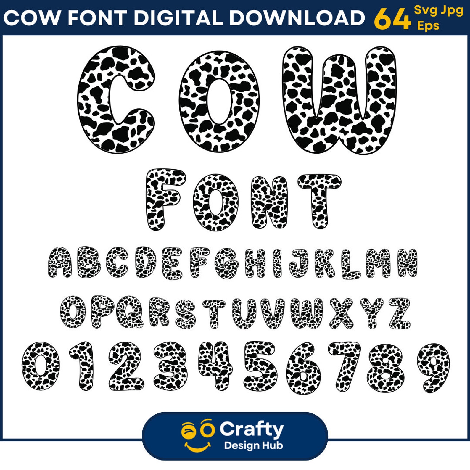 Cow Font SVG Cow Print Alphabet SVG Alphabet Cow Letters - Etsy