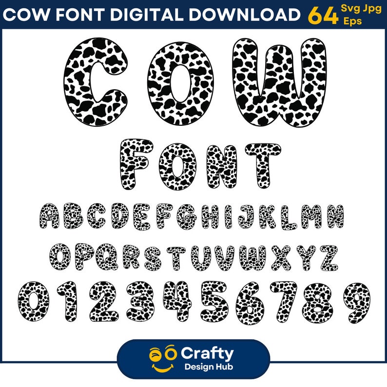 Cow Font SVG Cow Print Alphabet SVG Alphabet Cow Letters - Etsy