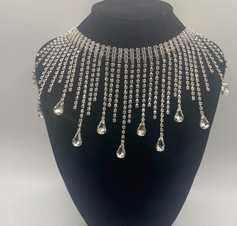 Rhinestone Statement Choker Jewelry, Elegant Choker Women, Rhinestone Wedding Jewelry, Bridal ...