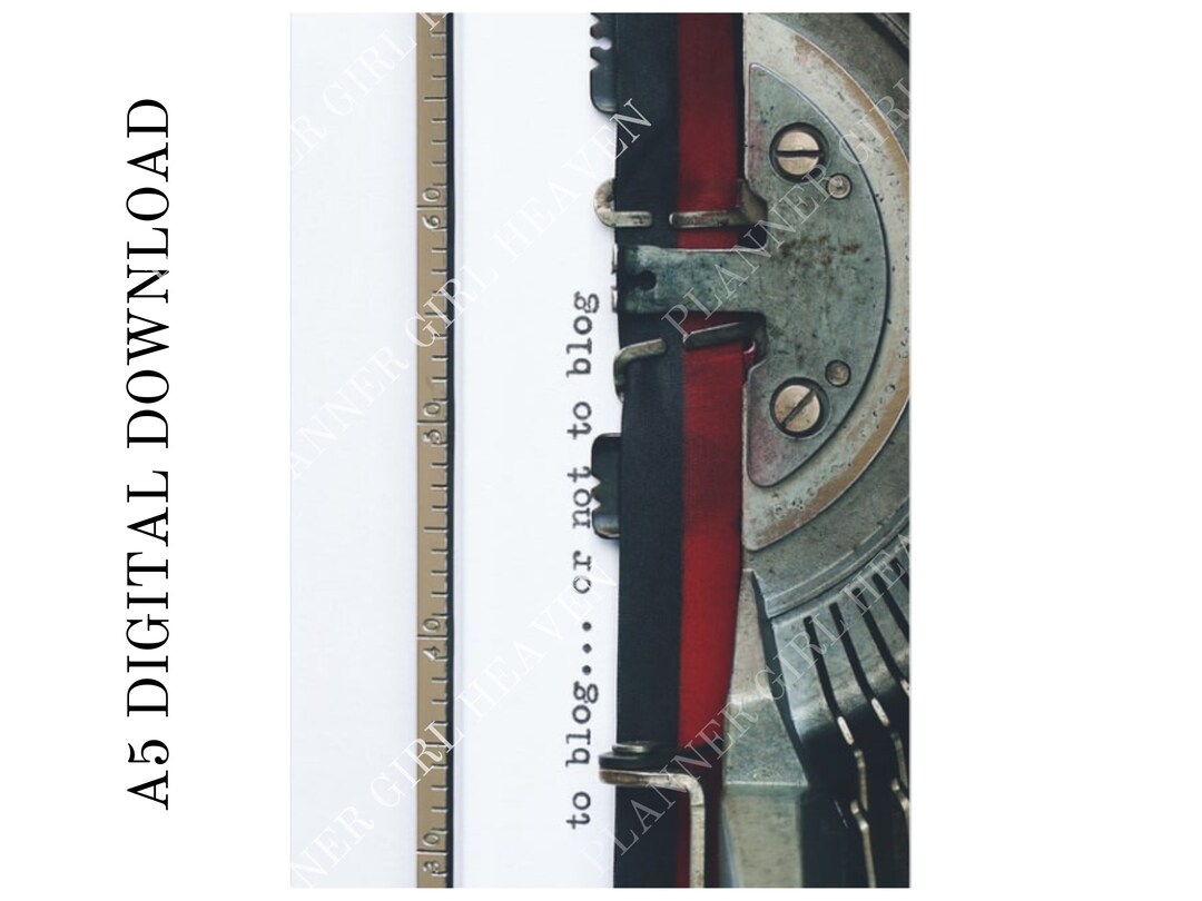 Typewriter Blog Planner Dashboard Printable, A5 Planner Dashboard ...