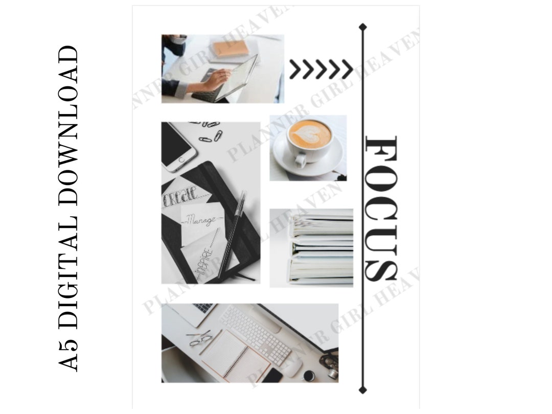 Focus Planner Dashboard Printable, A5 Planner Dashboard, Digital ...