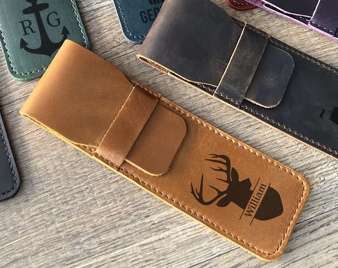 Custom Leather Knife Sheath, Leather Pen Pouch, Fathers Day Gift ...