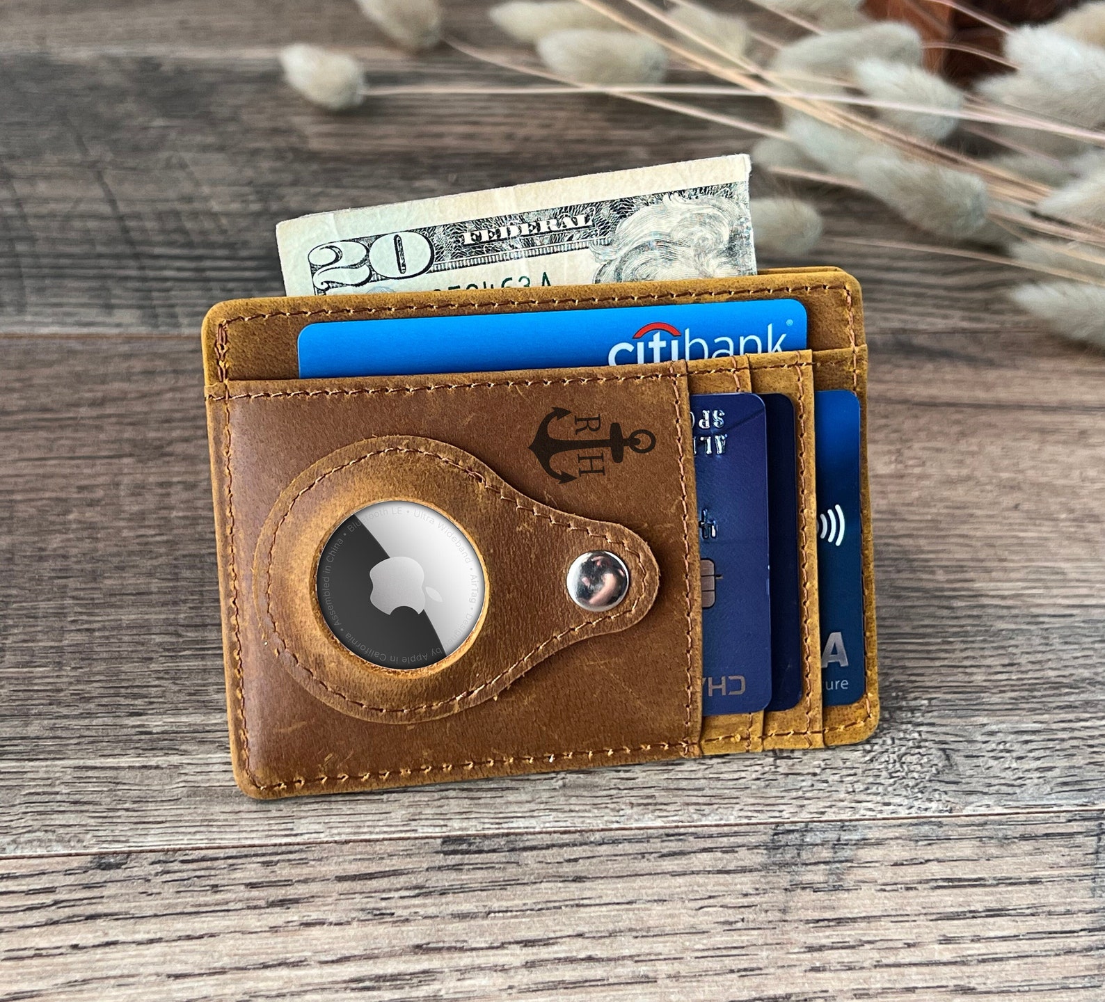 Personalized Rfid Airtag Wallet Leather Apple Air Tag Wallet - Etsy