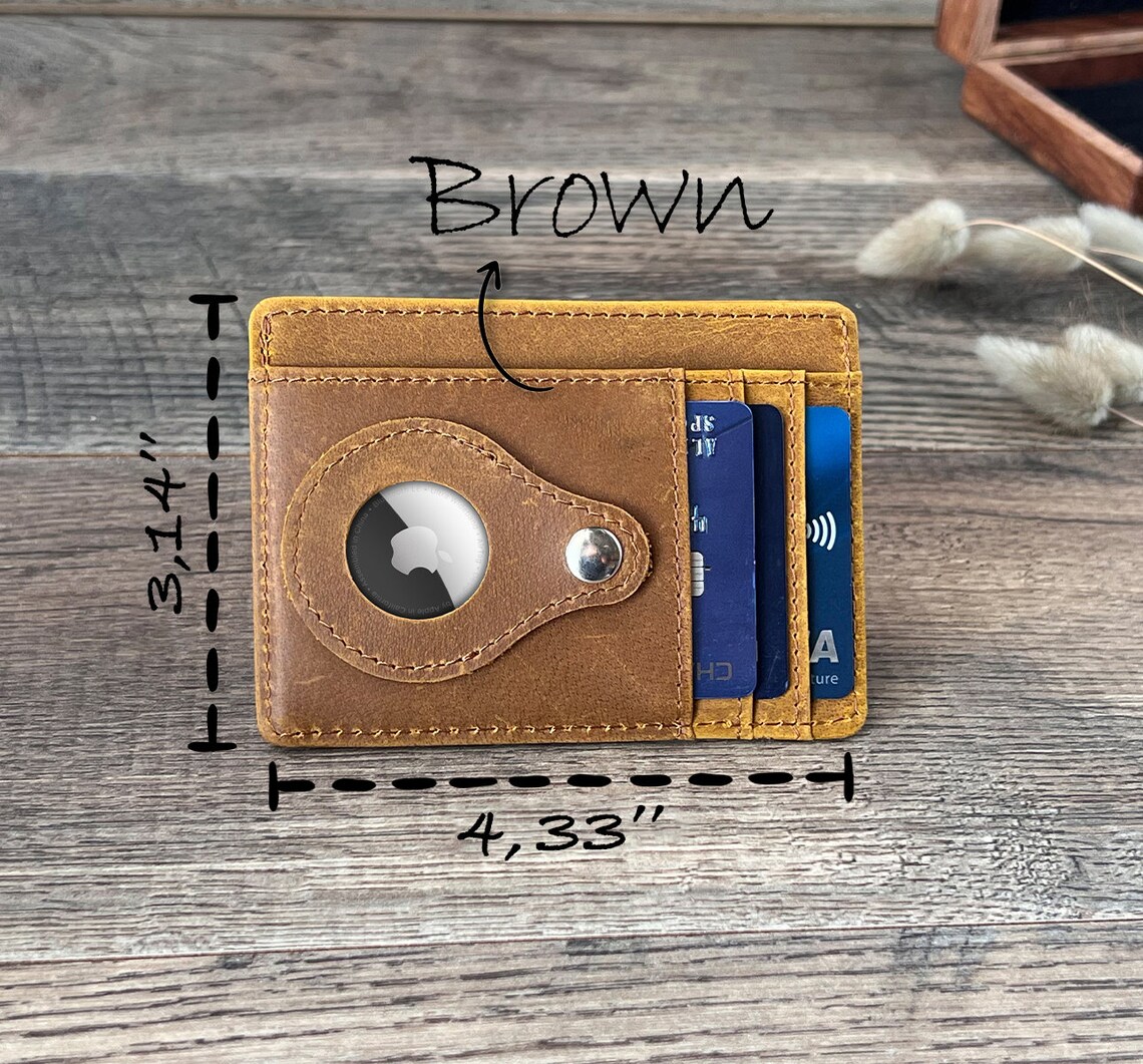 Personalized Rfid Airtag Wallet Leather Apple Air Tag Wallet - Etsy