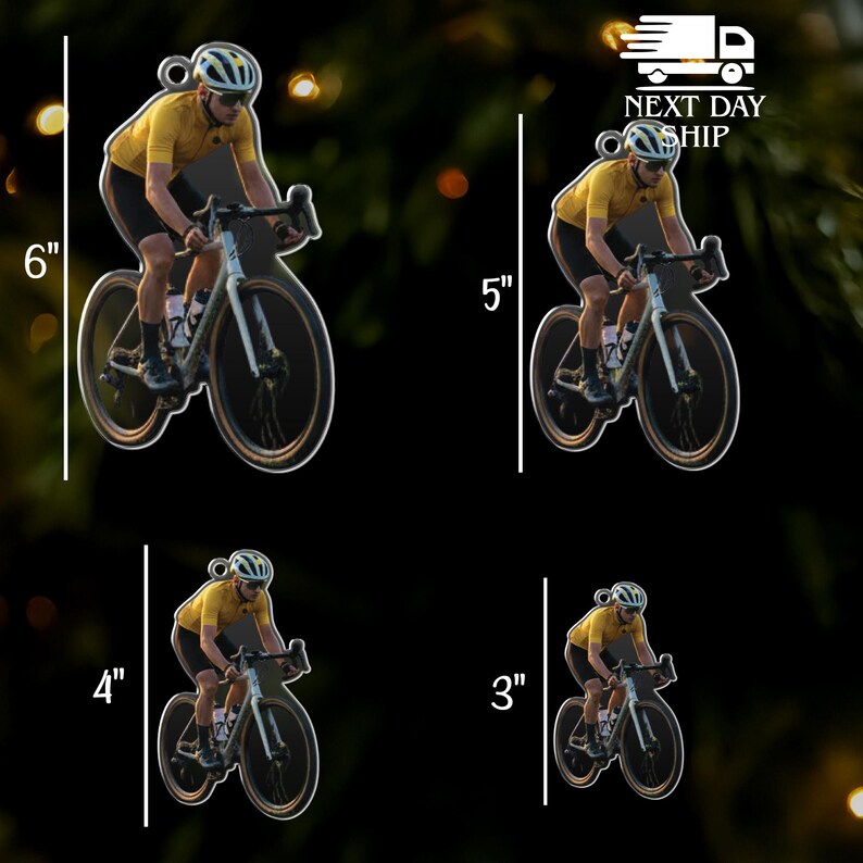 Acrylic Bicycle Ornament, Custom Cyclist Photo Ornament, Bike Rider ...