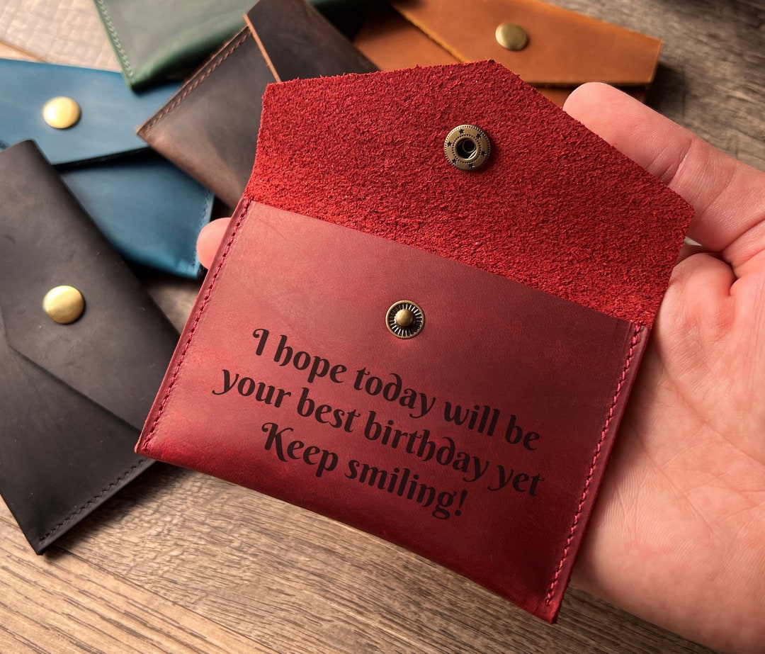 Genuine Leather Small Pouch, Mini Leather Keychain Bag, Personalized ...