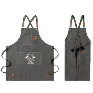 Personalized Cross Back Apron, Construction Worker Apron, Dad Apron ...