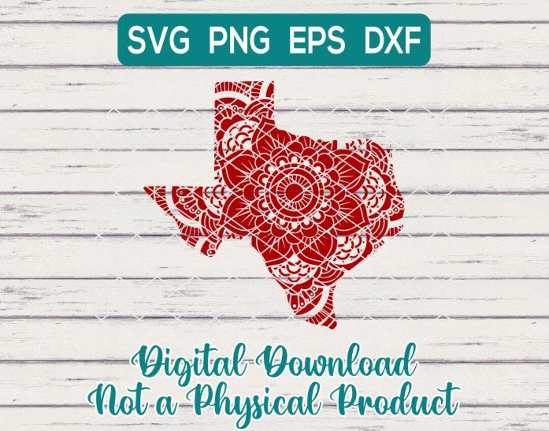 TEXAS MANDALA - Svg, Png, Dxf, Eps, Silhouette Studio 3, Cut File for ...