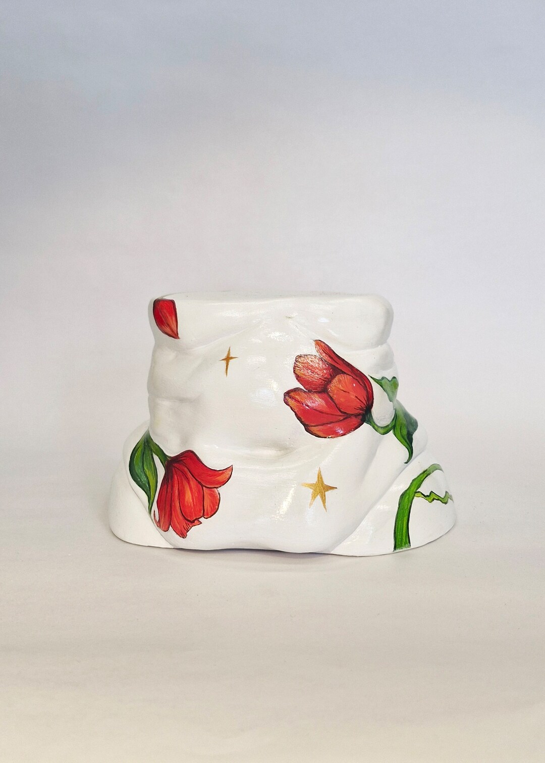 Tulip Belly Sculpture , Plaster Body Positive Sculpture - Etsy