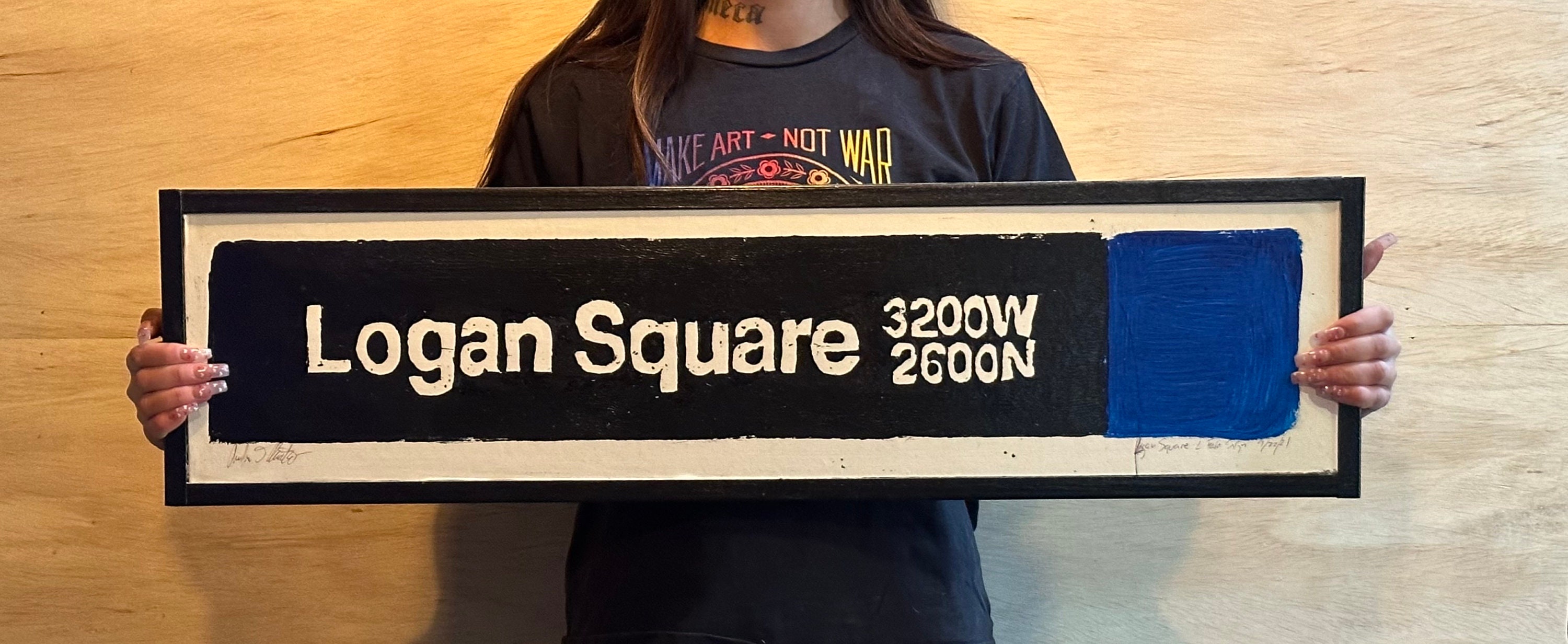 Logan Square L Train Sign, Logan Square Blueline Poster, Logan Square ...